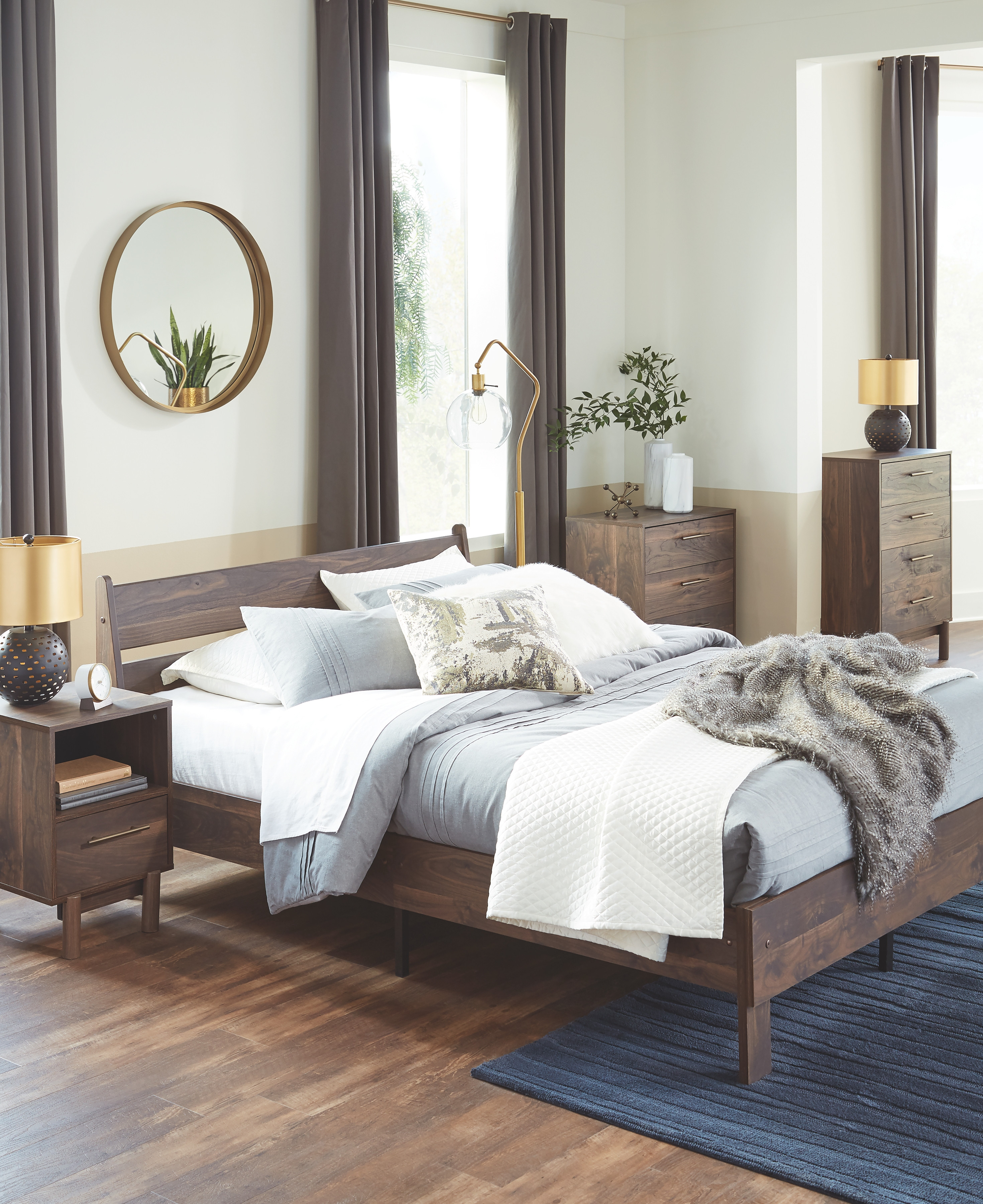 Calverson - Mocha - Full Panel Platform Bed | ROC City Furniture