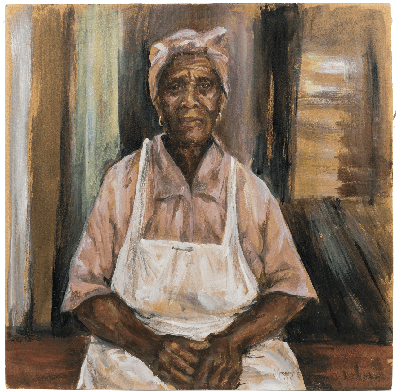 A Vintage American Folk Art Portraiture Signed J Gregory Dated 72’ | Artzze