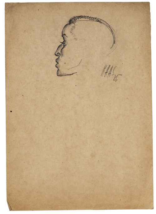 An Original Signed Profile Sketch Signed “Haas 25” Aad De Haas | Artzze